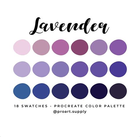 Lavender Procreate Color Palette Purple Pink Indigo For Etsy