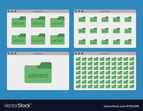Desktop Interface Window With Folders Isolated Vector Image
