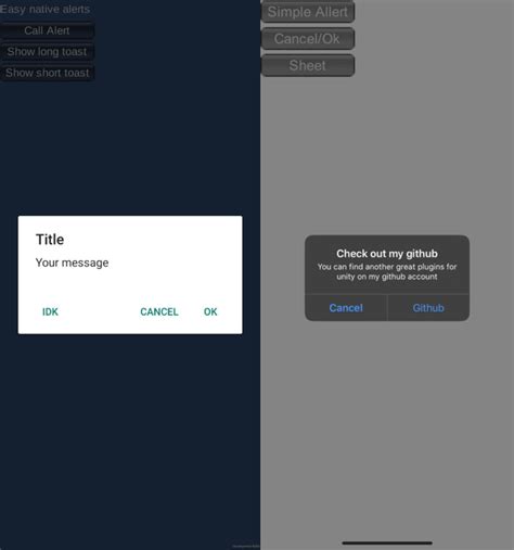 Unity Native Alerts For Both Mobile Platforms Links In Comments Runity3d
