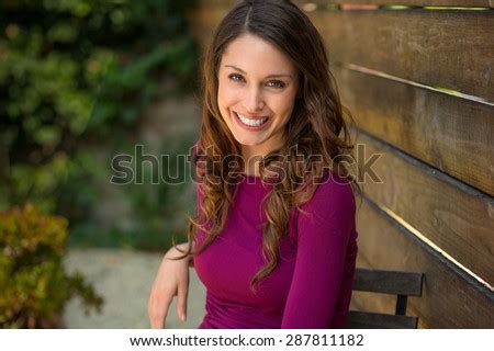 Attractive Single Woman With White Teeth And Perfect Skin With A Beautiful Smile Stock Photo
