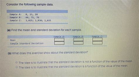 [solved] find the mean and standard deviation for each sample consider the course hero