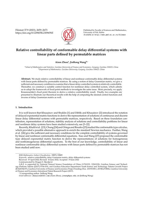 Pdf Relative Controllability Of Conformable Delay Differential
