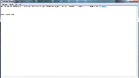 Membuat Combobox Dan Textbox Tidak Bisa Di Edit Visualbasic Net Youtube