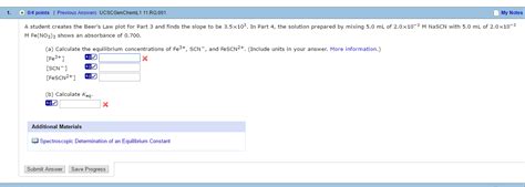 Solved A Babe Creates The Beer S Law Plot For Part 3 And Chegg Com