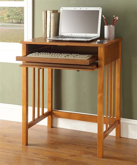 Oak Finish Keyboard Drawer Mission Desk Mission Desk Home Office Furniture Desk