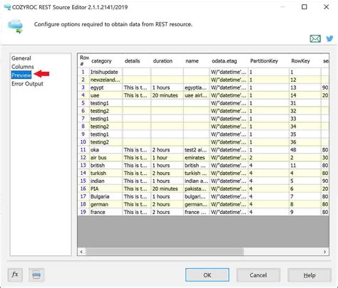 Azure Table Connection Cozyroc
