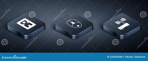 Set Isometric Hard Disk Drive HDD Router And Wi Fi Signal And Computer Mouse Icon Vector Stock