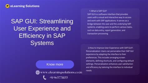 SAP GUI Streamlining User Experience ELearning Solutions