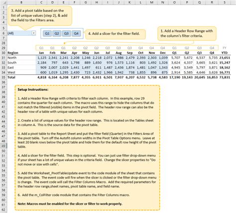 Hide And Unhide Filter Columns With A Slicer Or Filter Drop Down Menu