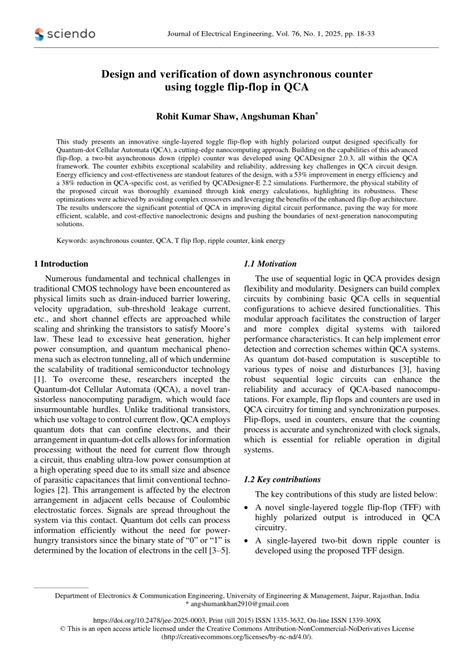 pdf design and verification of down asynchronous counter using toggle