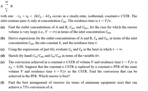 Solved 2k With Rate Ta Tr 2kca Kcr Occurs In A