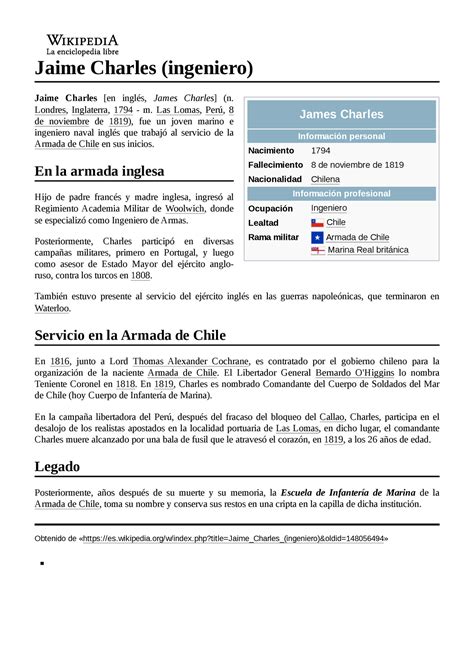 Jaime Charles Ingeniero James Charles Información Personal Nacimiento 1794 Fallecimiento 8