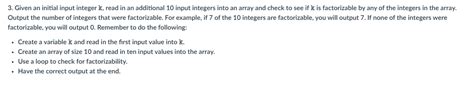 Solved 3 Given An Initial Input Integer K Read In An