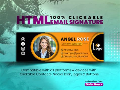 Create Html Email Signatures For Gmail Outlook Apple Mail And Any Email By Designer Sroy Fiverr