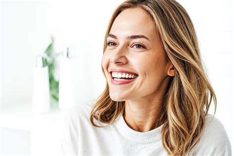 Happy Woman With Blonde Hair And Bright Smile Premium Ai Generated Image