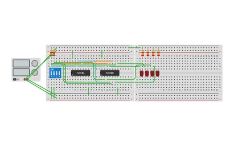 Circuit Design 2x4 Decoder Tinkercad