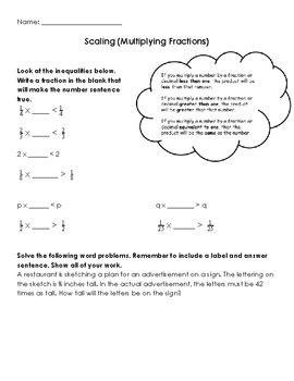 Scaling Fraction Multiplication Practice By Head Over Heels For Fifth