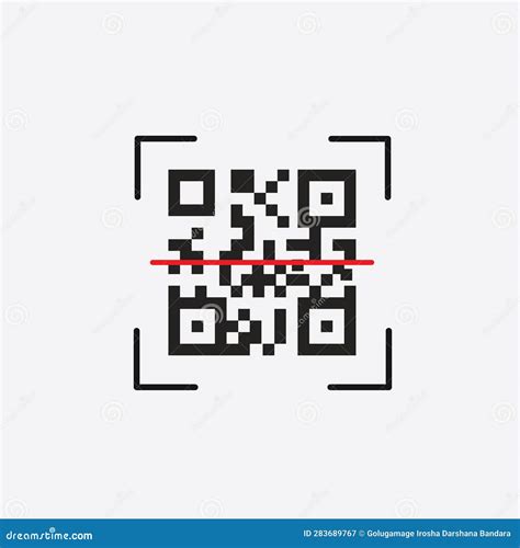 Qr Code Icon Vector Stock Design Stroke Outline Style For Smartphone