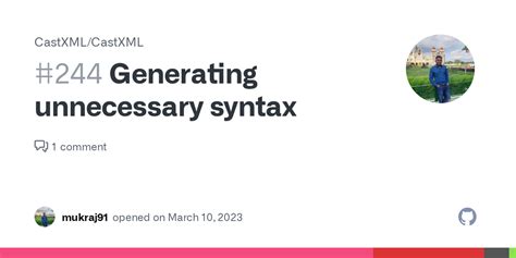 Generating Unnecessary Syntax · Issue 244 · Castxmlcastxml · Github