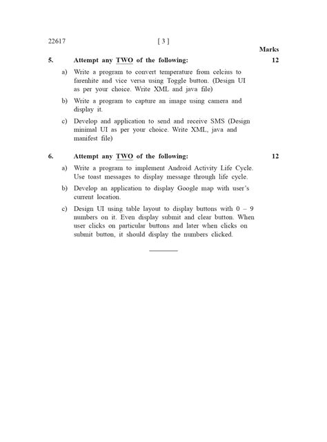 Mobile Application Development 22617 Old Question Paper Msbte Scholar
