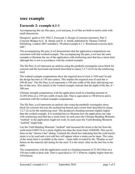 Eurocode 2 Example 6 1 1 Concrete Deck Slab Design