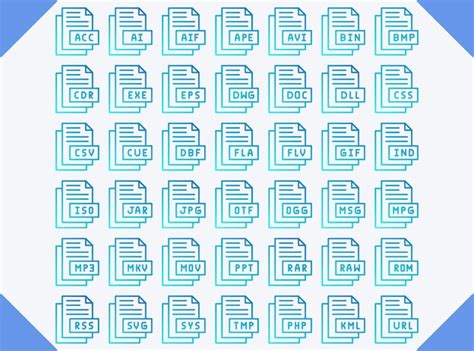 Premium Vector Vector File Format Line Icon Set