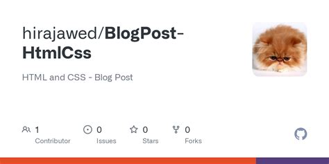 Github Hirajawedblogpost Htmlcss Html And Css Blog Post