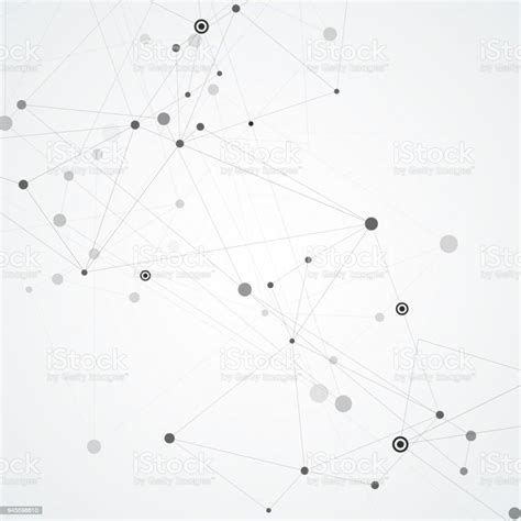 Abstract Polygonal Structure With Connecting Dots And Lines Stock