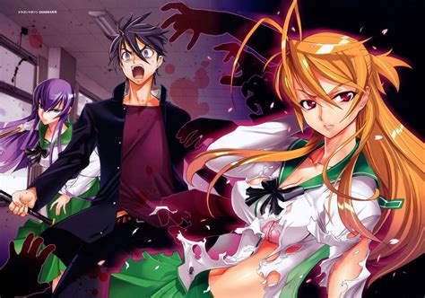 Inazuma Highschool Of The Dead Busujima Saeko Komuro Takashi Miyamoto