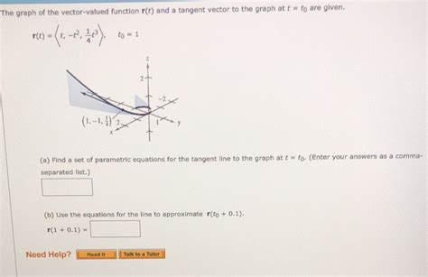 Solved The Graph Of The Vector Valued Function R T And A Chegg Com