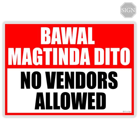 No Vendors Allowed Laminated Signage A4 Size Shopee Philippines