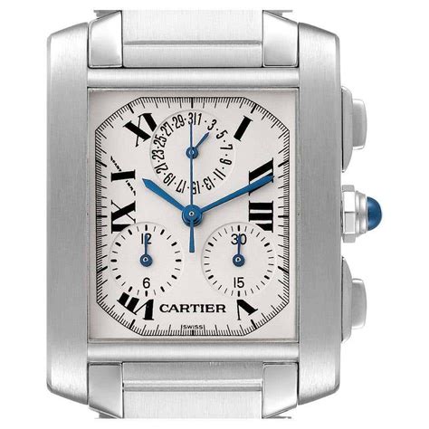 Cartier Tank Francaise Chronoflex Chronograph Steel Mens Watch W51001q3