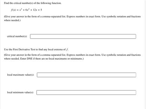 Solved Find The Critical Number S ﻿of The Following