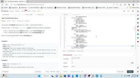 Leetcode Medium 2420 Find All Good Indices Youtube