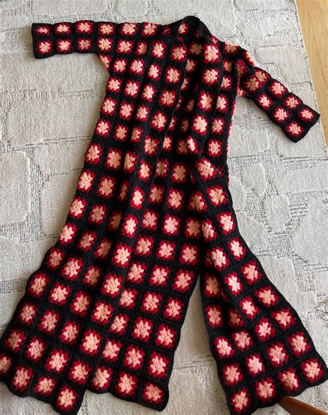 Handmade Crotchetted Granny Square Duster Sm Noihsaf Bazaar