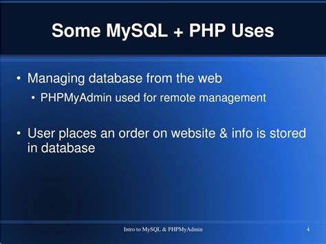 Ppt Introduction To Mysql And Phpmyadmin Powerpoint Presentation Id8761507