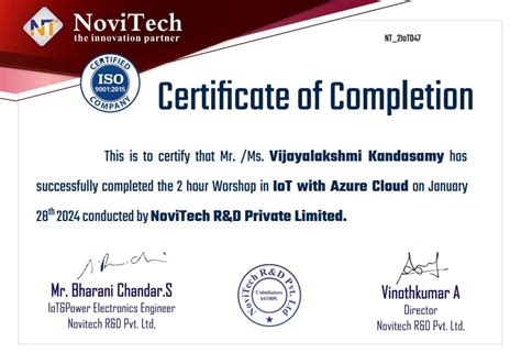 Novitech Randd Pvt Ltd 🎖 Thanks For Conducting 2 Hours Workshop On Iot
