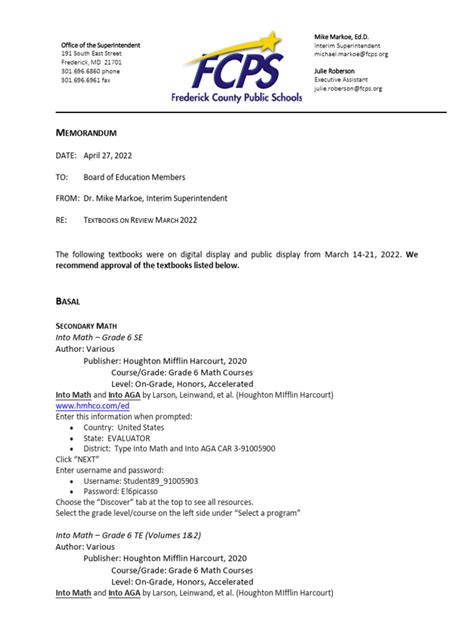 04 27 22 Textbook Approval Memo Pdf