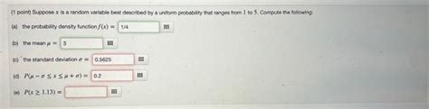 solved 1 point suppose x is a random variable best
