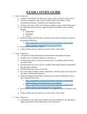 CHM L EXAM STUDY GUIDE JP Docx EXAM STUDY GUIDE Topic Objectives O Identify And