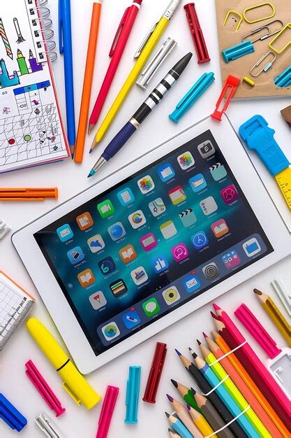 A Tablet With A Colorful Display Of Different Colors Premium Ai Generated Image A Tablet With A Colorful Display Of Different Colors Premium Ai Generated Image