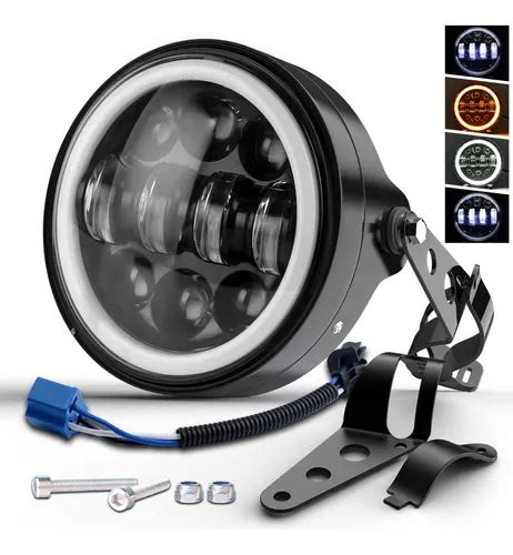 Faro Para Moto Redondo Carcasa Y Soporte De 5 75 Pulgadas Envío Gratis