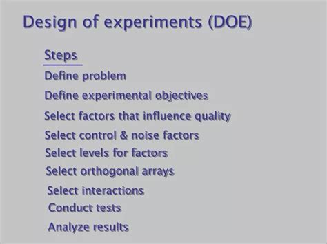 Ppt Efficient Design Of Experiments Doe For Breadmaking Optimization Powerpoint Presentation