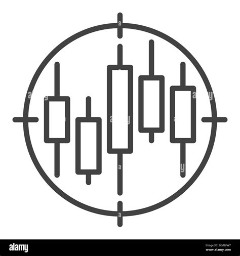 Vector Target With Candlestick Chart Concept Outline Icon Or Design