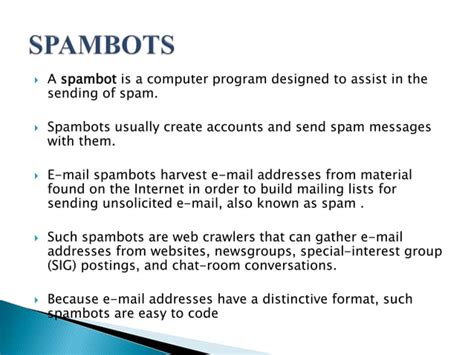 Spam Bot And Internet Bots Pptx