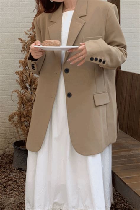 하객룩오버핏 유히 싱글자켓 자켓 블레이저 Steadyshop