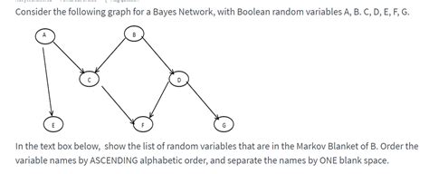 Consider The Following Graph For A Bayes Network