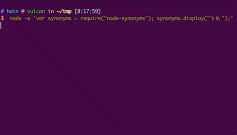 node synonyms npm