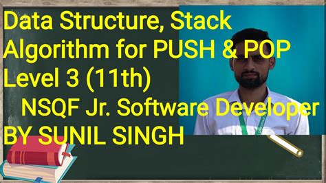 Data Structure Stack PUSH POP Algorithm For Push And Pop Jr Software Developer Th