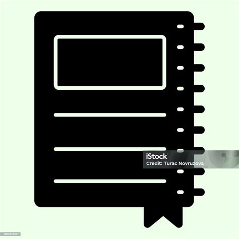 노트북 솔리드 아이콘입니다 흰색 배경에 링 나선형 바인더 글리프 스타일 픽토그램이 있는 학교 쓰기 패드 모바일 개념 웹 디자인을 공부하기 위한 교육 워크북입니다 벡터 그래픽